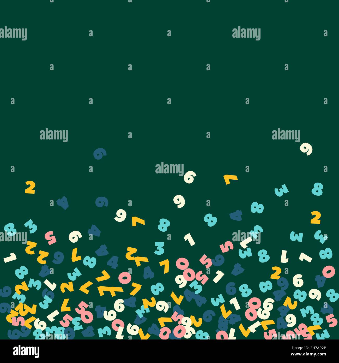 Falling pastel numbers. Math study concept with flying digits. Stylish ...