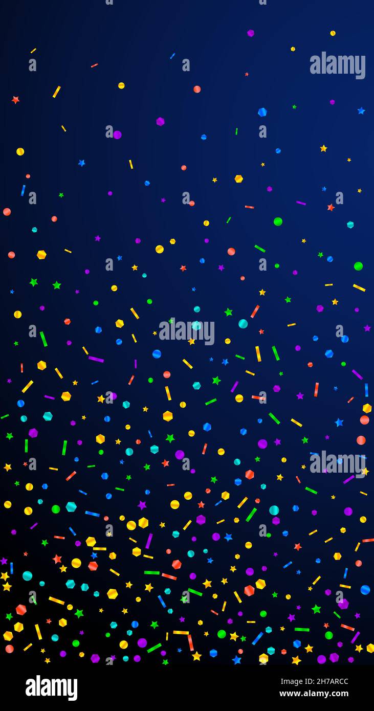 Festive curious confetti. Celebration stars. Festive confetti on dark ...