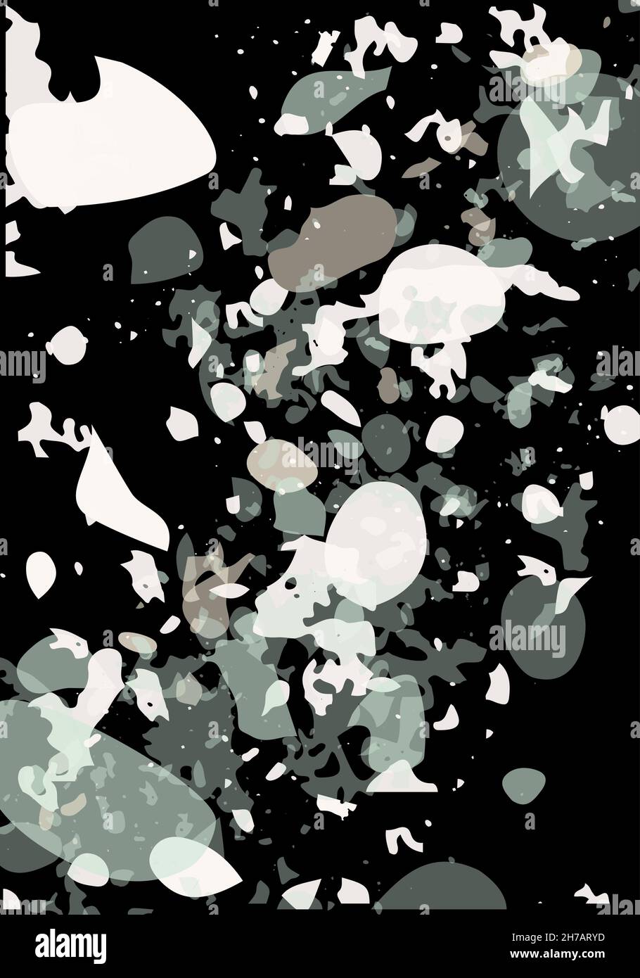 Terrazzo modern abstract template. Black, green and pink texture of ...