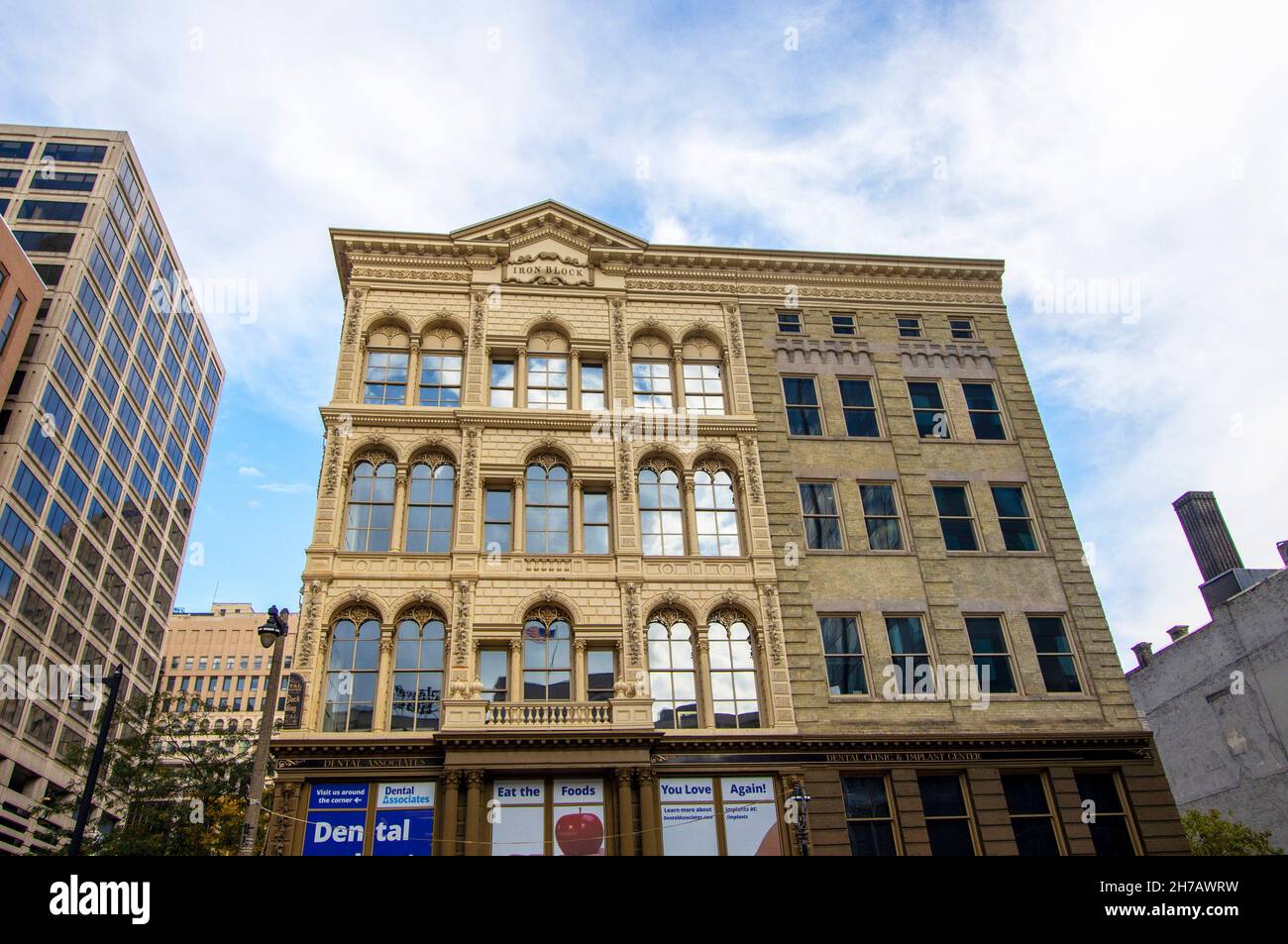 Iron Block Building. The facade is iron painted to look like brick ...