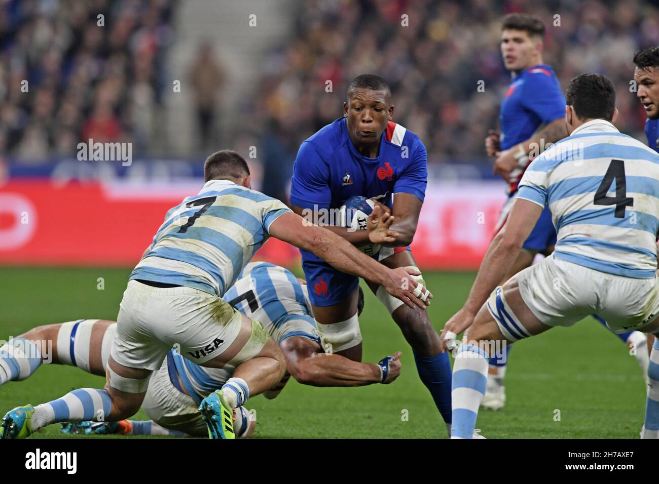France National Rugby back row Cameron Woki (#7) in action during a ...