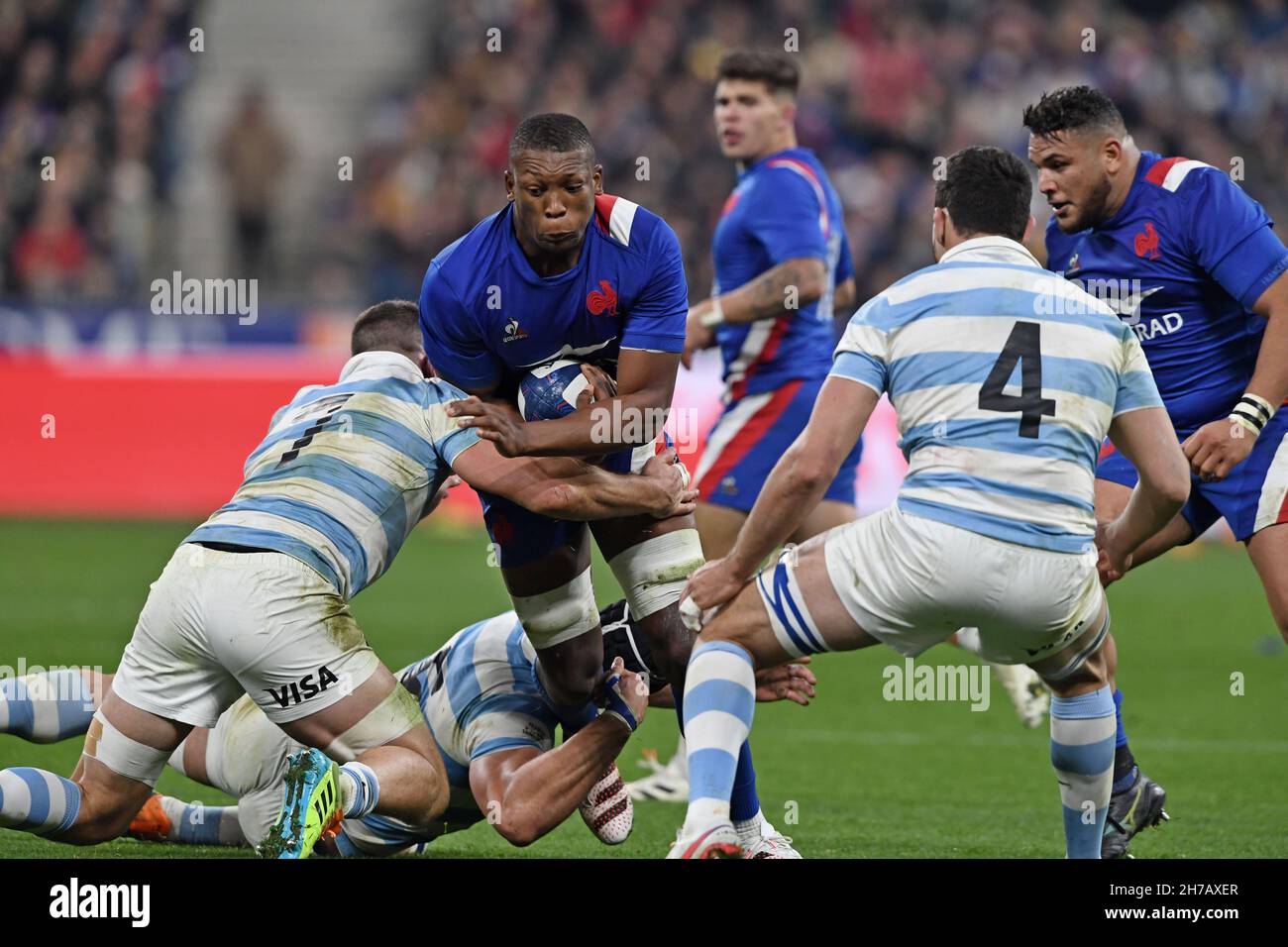 France National Rugby back row Cameron Woki (#7) in action during a ...
