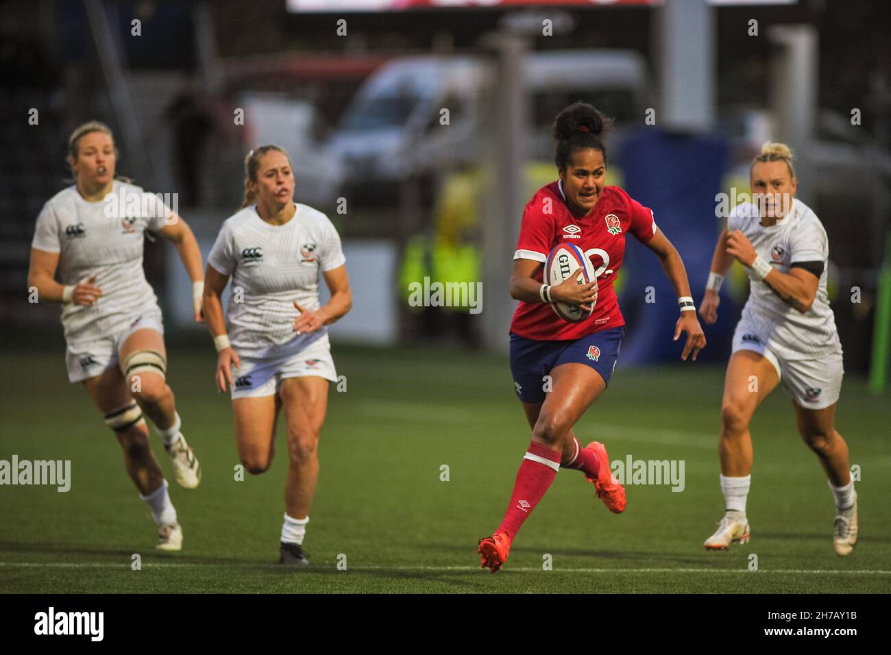 England attack During the Womens International Rugby game between ...