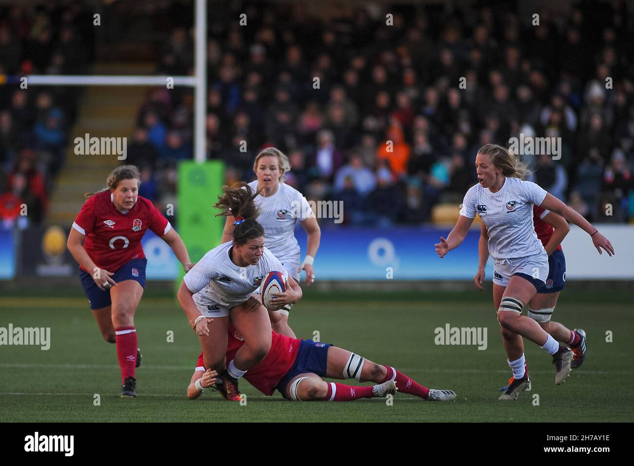 USA Battle for the ball During the Womens International Rugby game ...