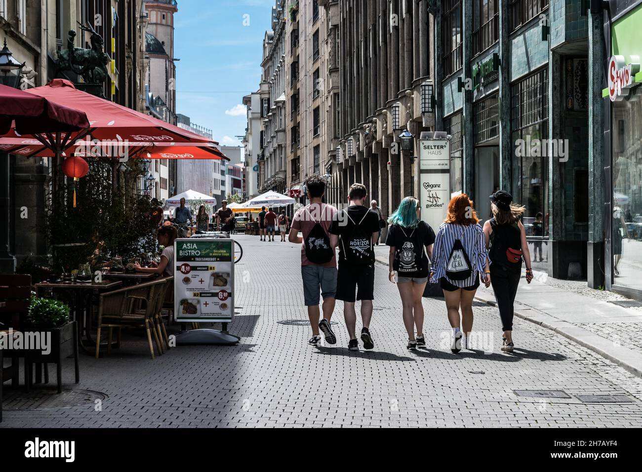 Young people in the streets of Leipzig, Germany, July 2017 Stock Photo ...