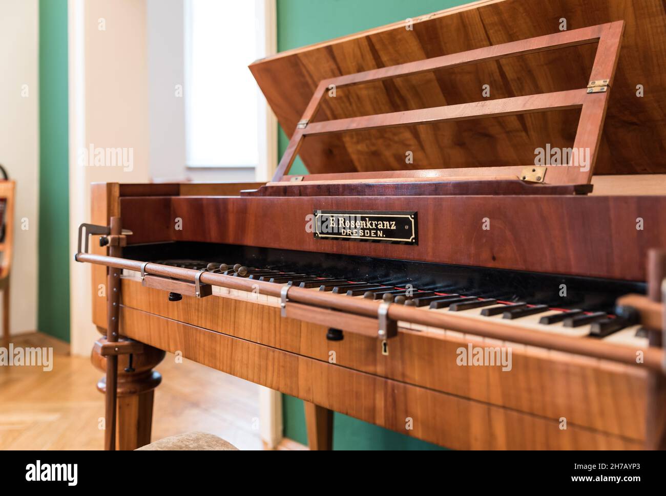 Interior of the Robert Schumann house in Zwickau, Germany, August 2017 ...