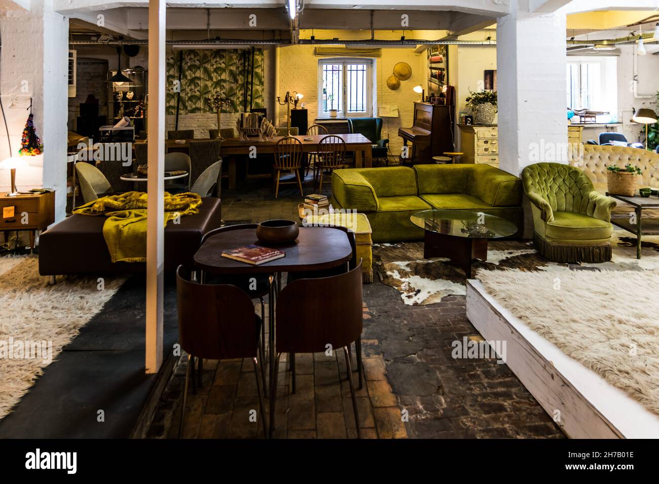 Interior design and furniture of an art shop, Brussels, Belgium ...