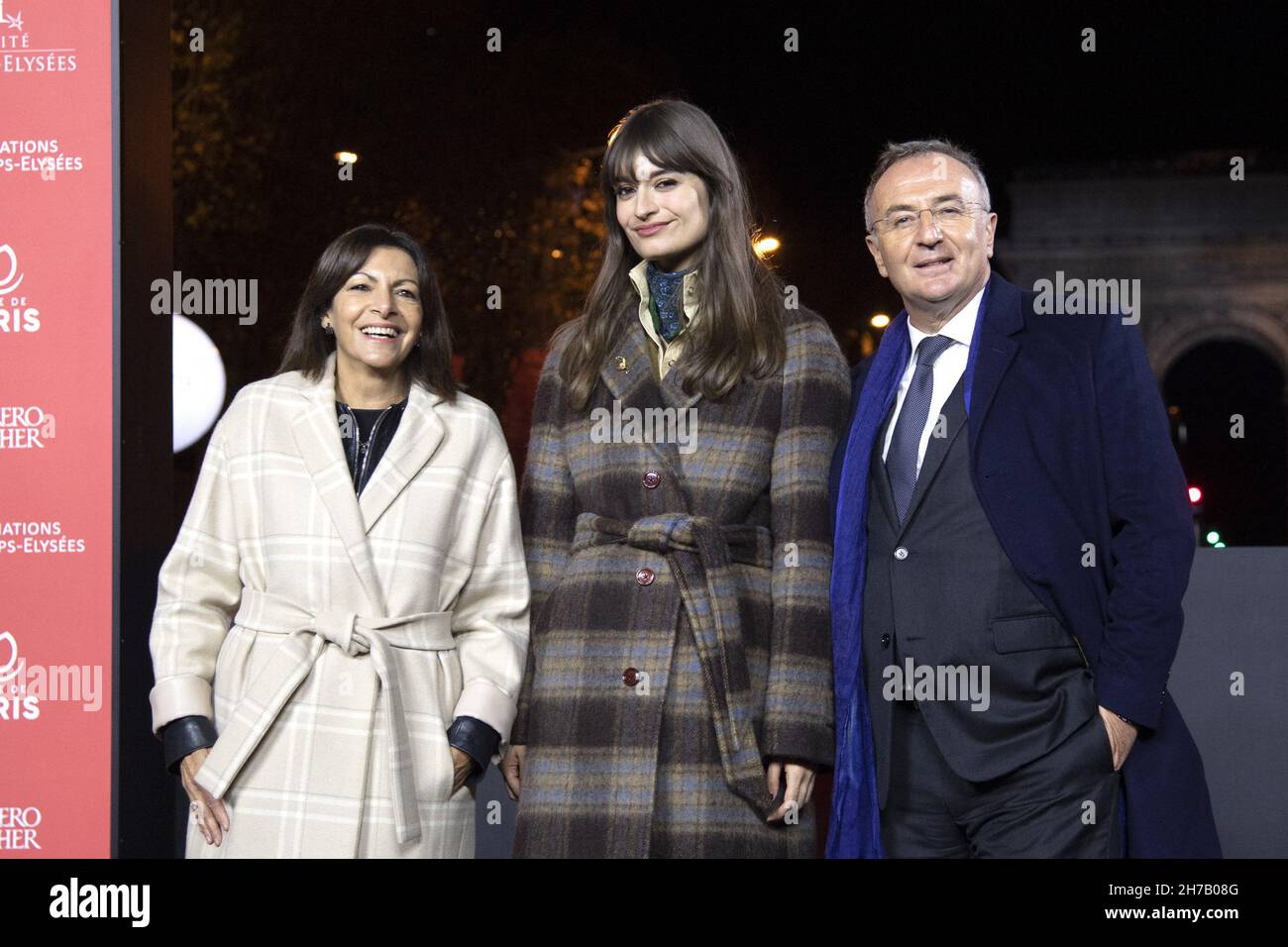 Anne Hidalgo, Clara Luciani and Marc-Antoine Jamet attending the ...