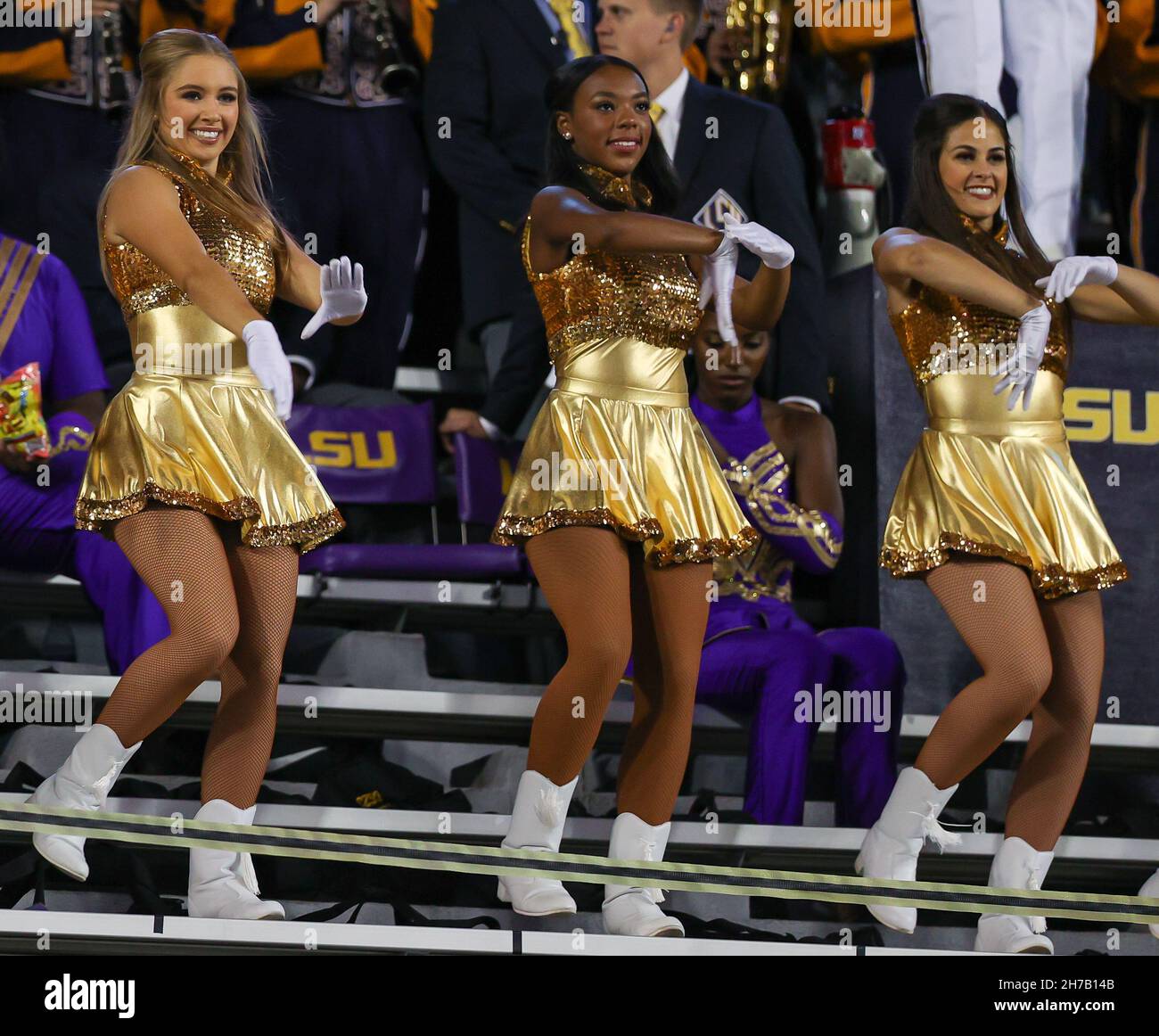 November 20, 2021: The LSU Golden Girls dance in the stands during the ...