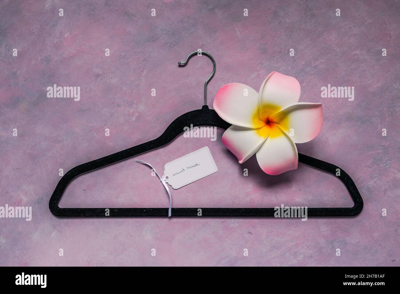 fashion industry and shopping trends concept, velvet clothes hanger on ...