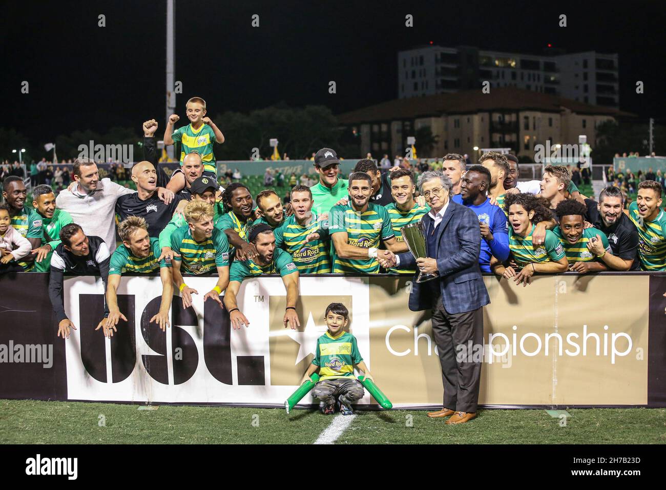 St. Petersburg, FL USA; The trophy presentation to the 2021 Eastern ...