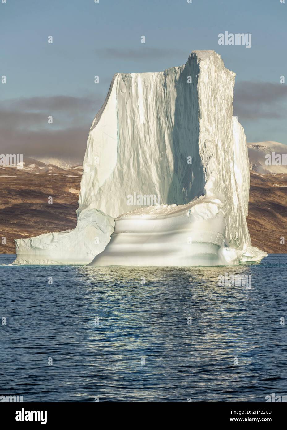 Iceberg with steep ice cliff, Hall Bredning, Scoresby Sund, Greenland ...