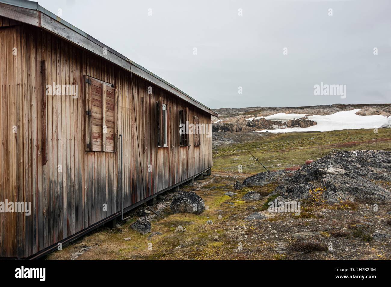 1967 mining exploration cabin, Hekla Havn, Denmark Island, Scoresby ...
