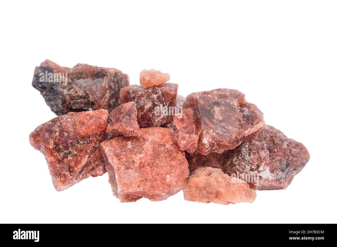 Hawaii red salt isolate. Red salt stones on white background Stock ...