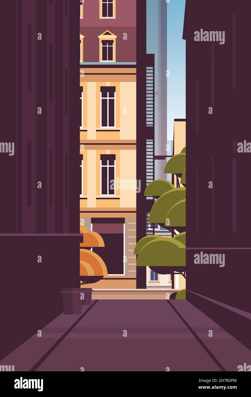 urban town street buildings city houses exterior cityscape background ...