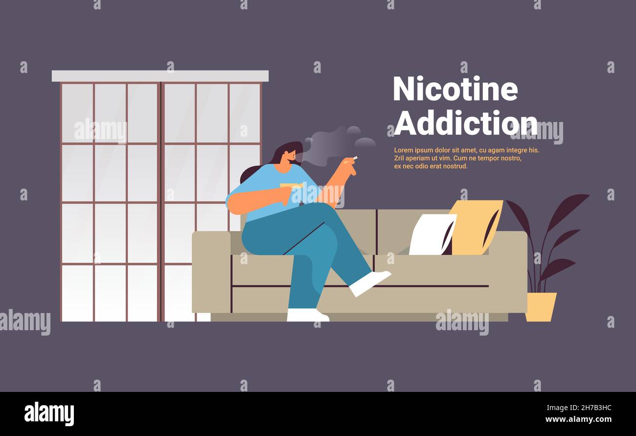 woman smoking cigarette bad habits unhealthy lifestyle nicotine ...