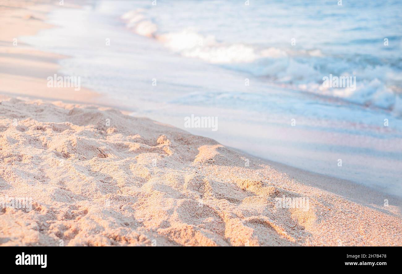 Natural sea background. Sand and sea waves Stock Photo - Alamy