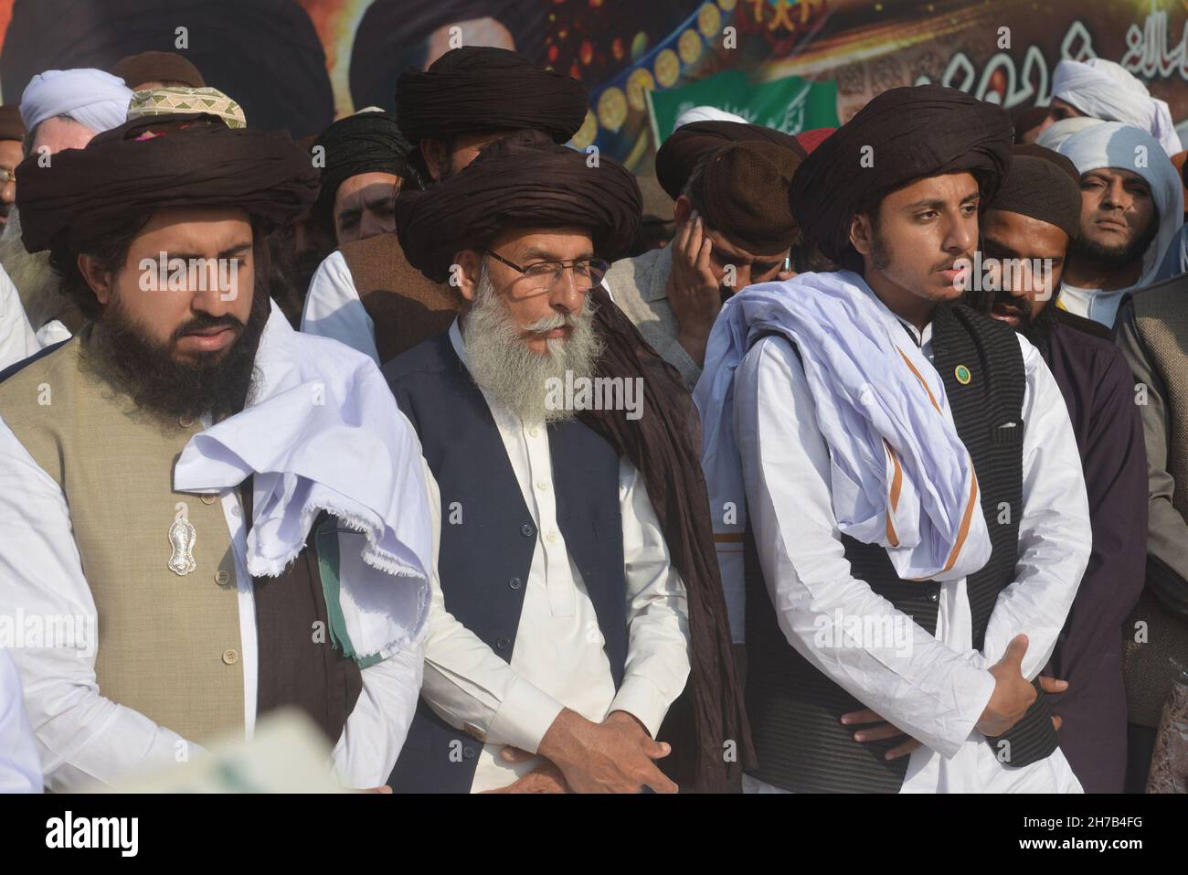 Lahore, Punjab, Pakistan. 21st Nov, 2021. Hafiz Saad Rizvi leader of ...