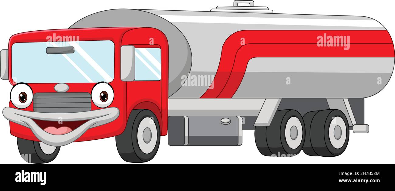 Cartoon smiling tanker truck mascot Stock Vector Image & Art - Alamy