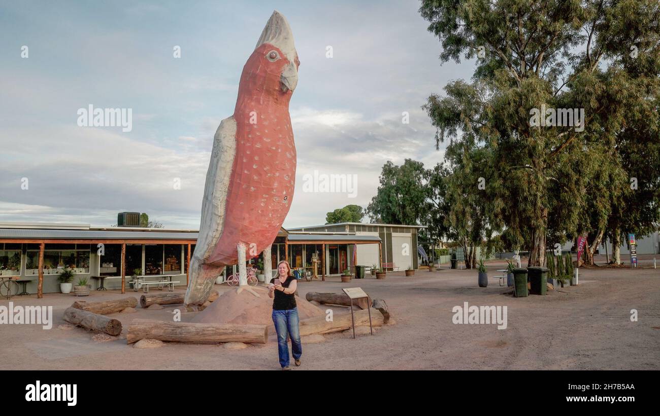 KIMBA, AUSTRALIA - MAY, 20, 2021: wide shot of a tourist taking a ...