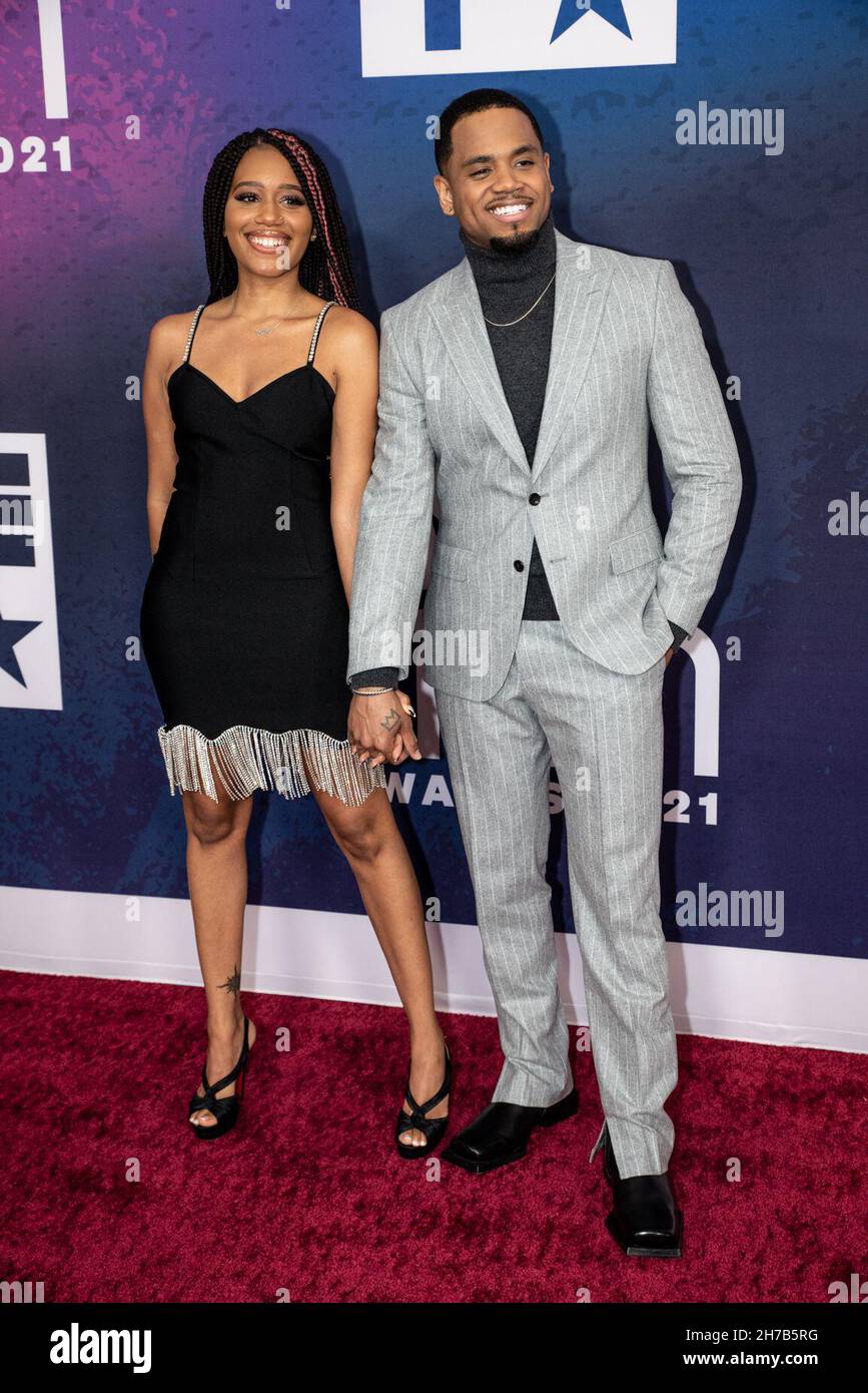 Actor Mack Wilds and Christina Hammond on the Red Carpet at the 2021 ...