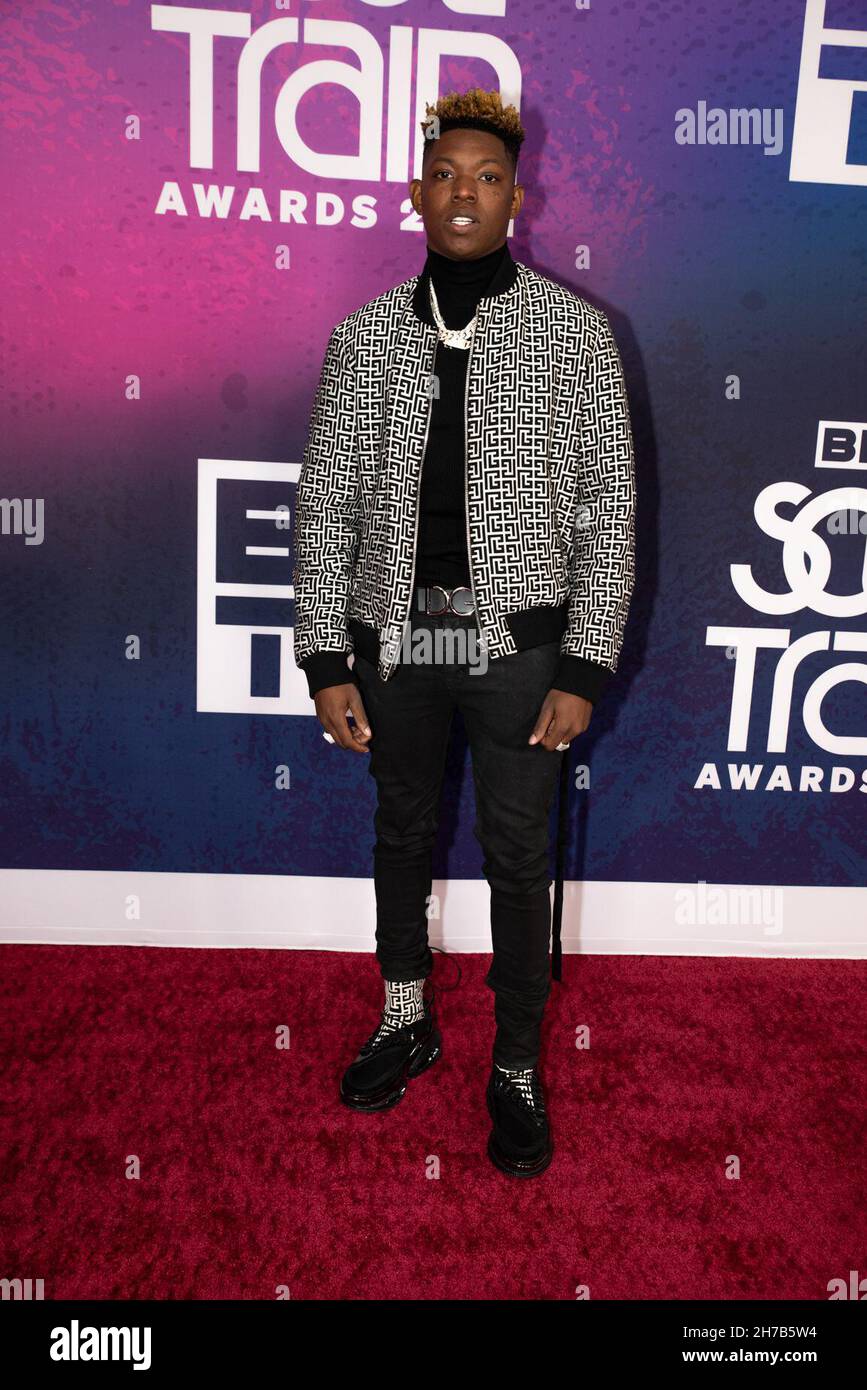 New York, USA. 20th Nov, 2021. Music Artist Yung Bleu on the Red Carpet ...