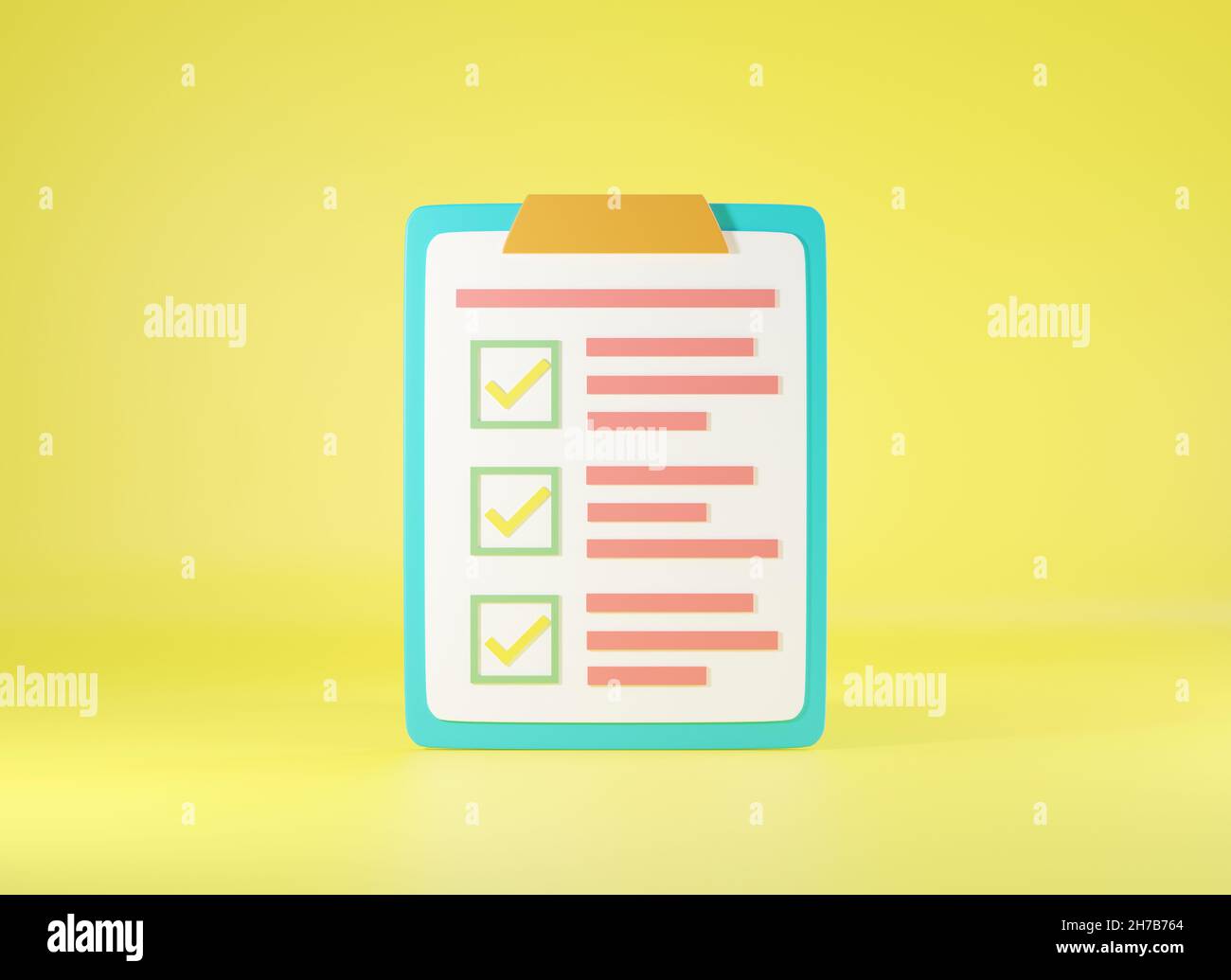 Clipboard checklist, survey paper list check marks report document on ...