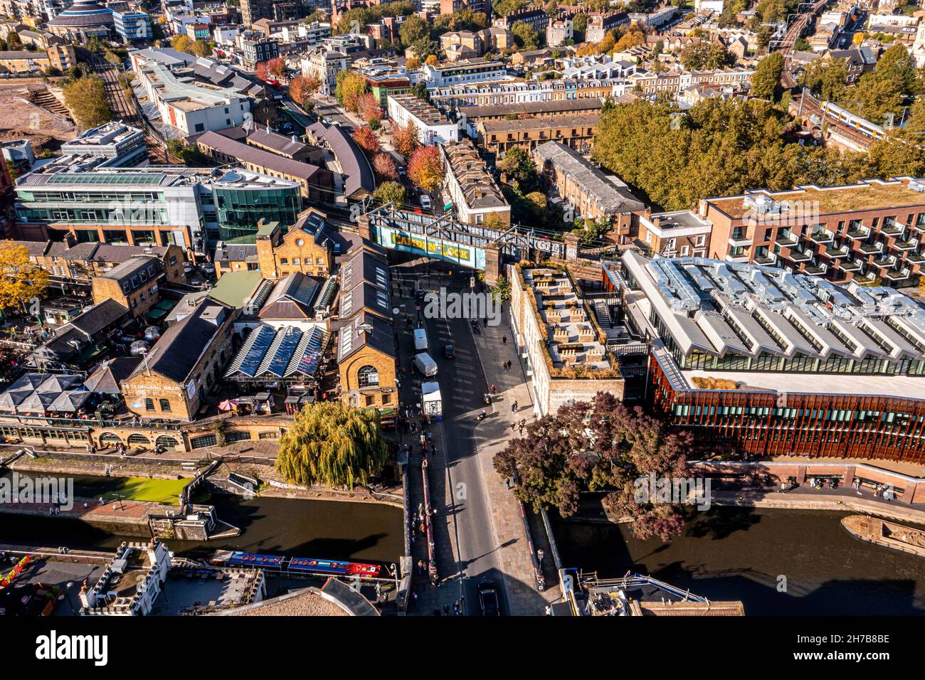 London camden market aerial hi-res stock photography and images - Alamy
