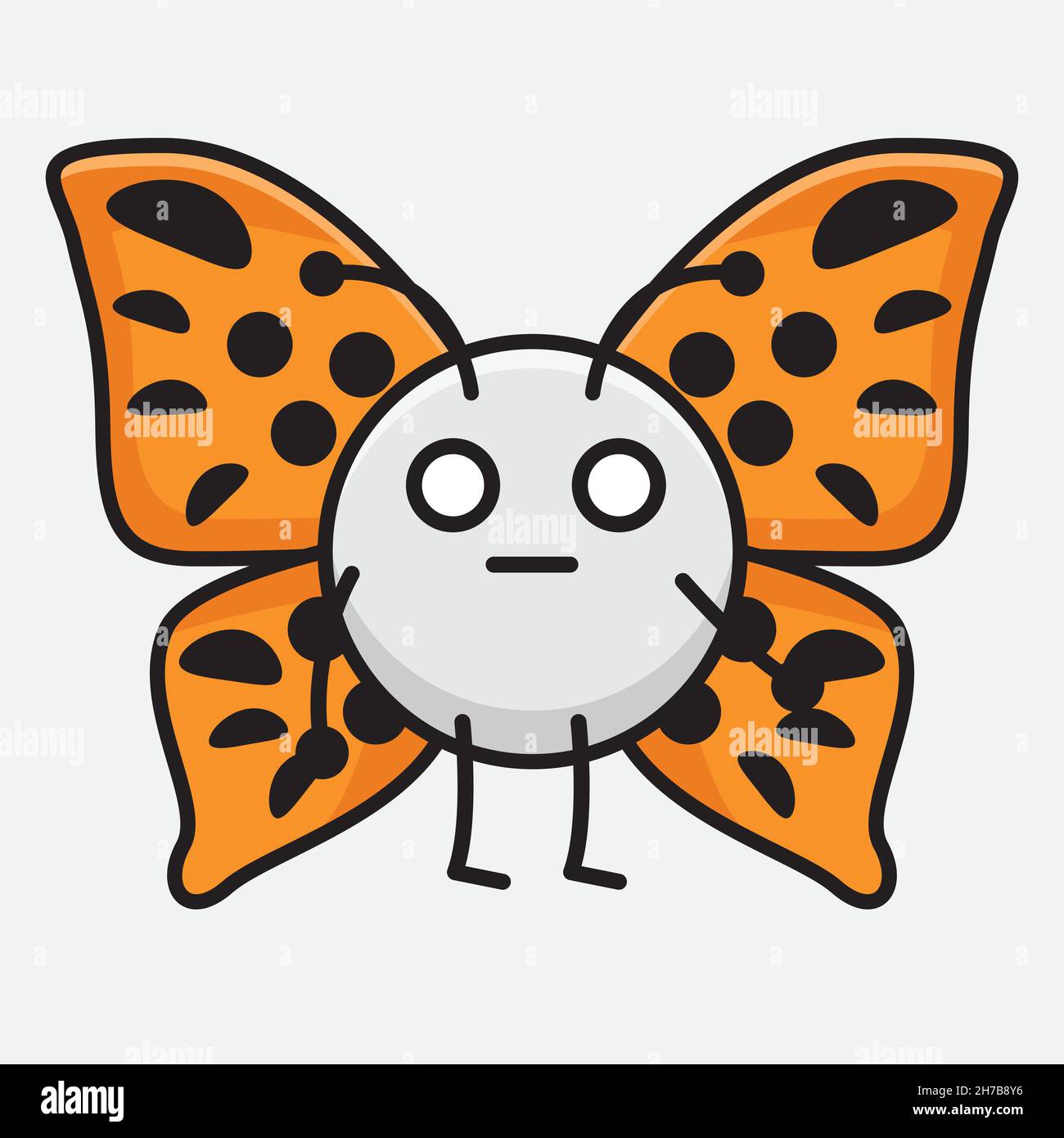 Vector Illustration of Butterfly Character with cute face, simple hands ...