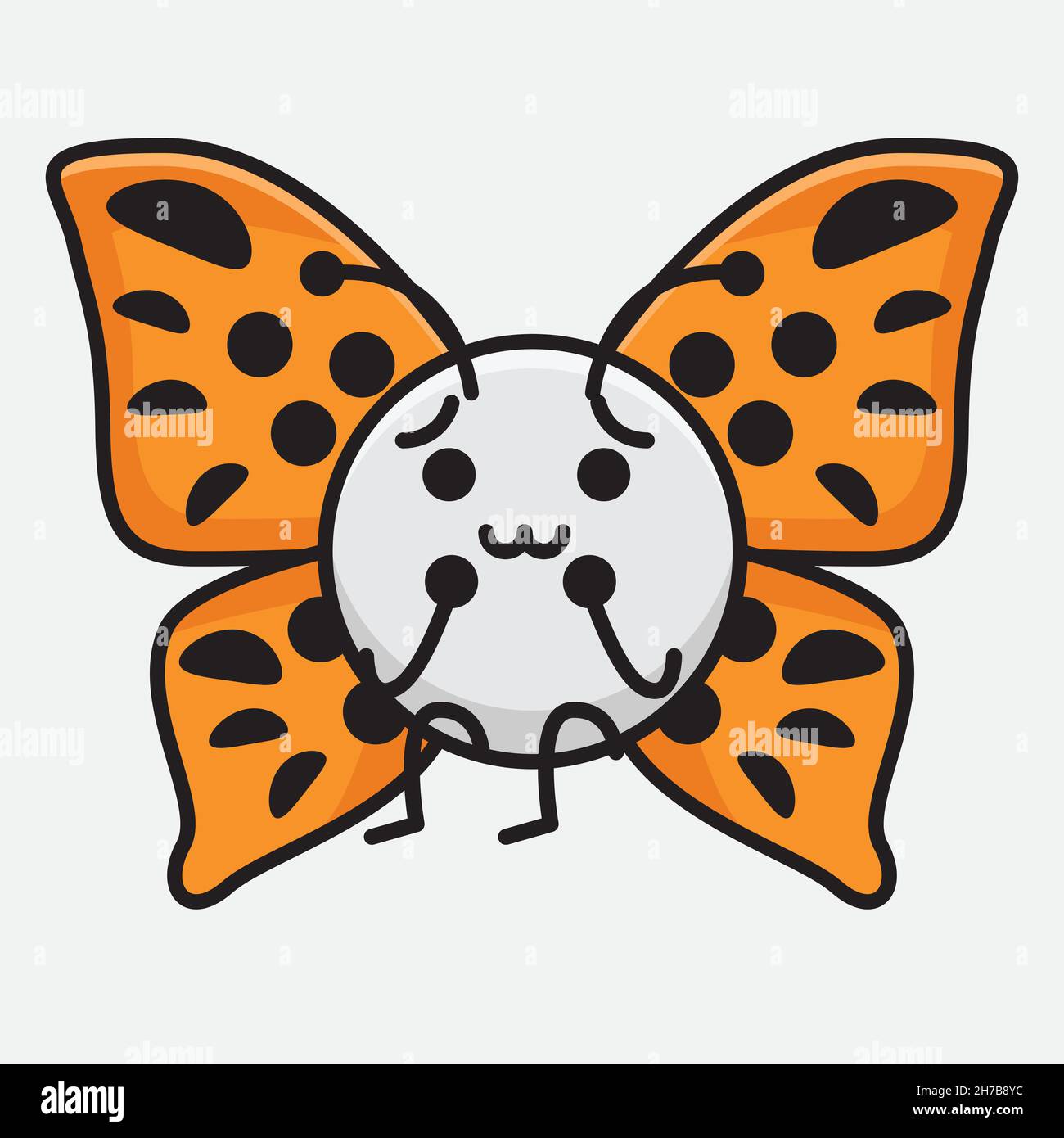 Vector Illustration of Butterfly Character with cute face, simple hands ...