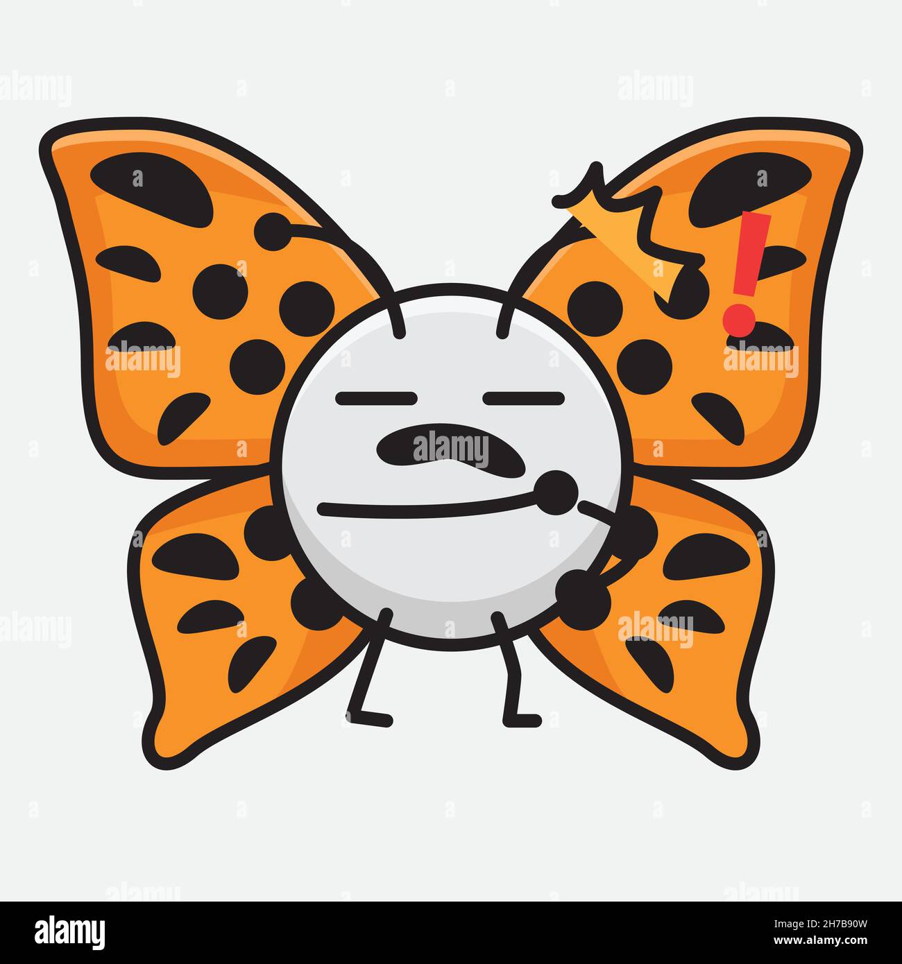 Vector Illustration of Butterfly Character with cute face, simple hands ...