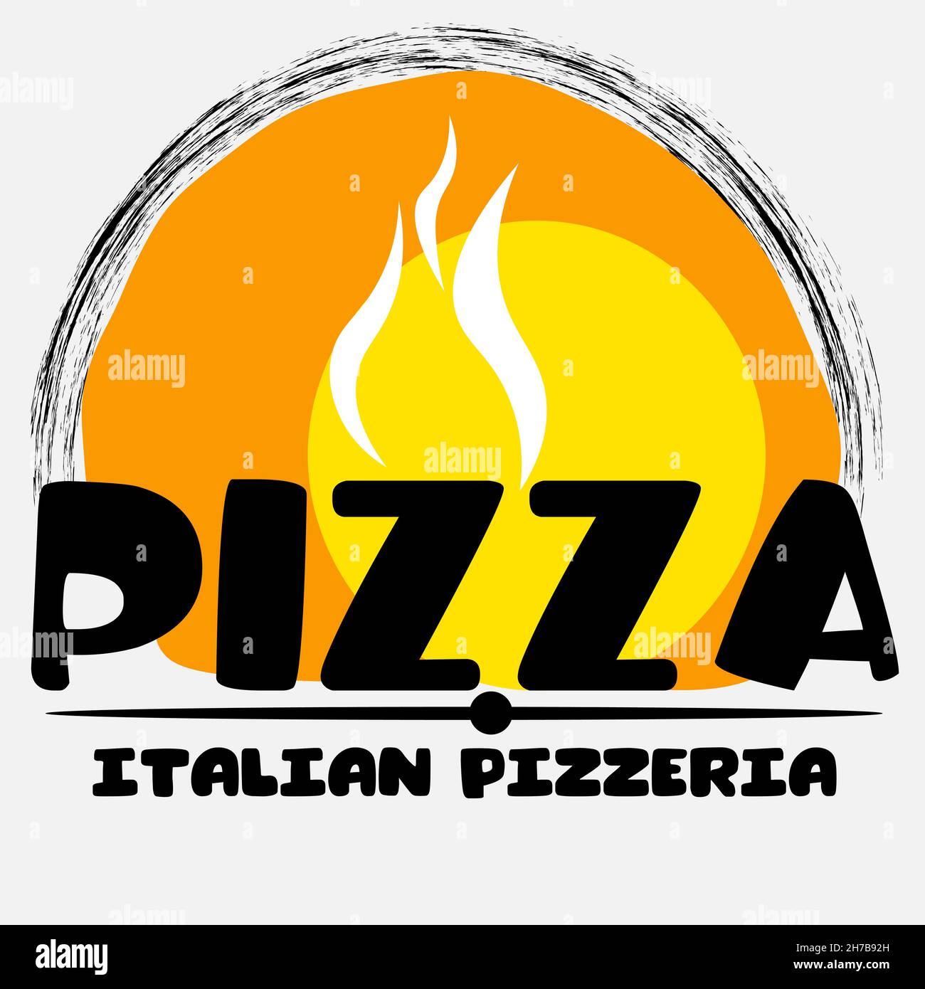 abstract minimal lettering logo itplian pizzeria or pizza 1 Stock ...