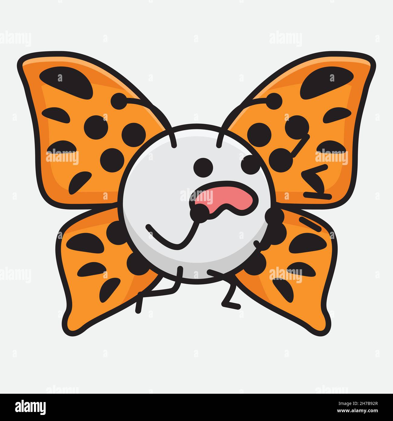 Vector Illustration of Butterfly Character with cute face, simple hands ...