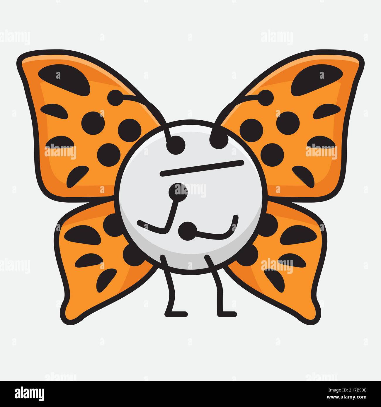 Vector Illustration of Butterfly Character with cute face, simple hands ...