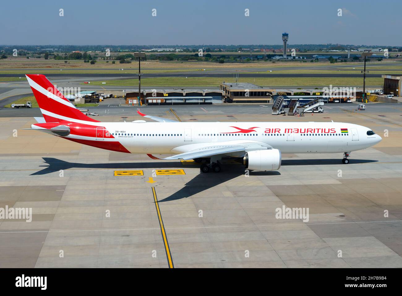 Air Mauritius Airbus A330neo airplane taxiing before departure to ...