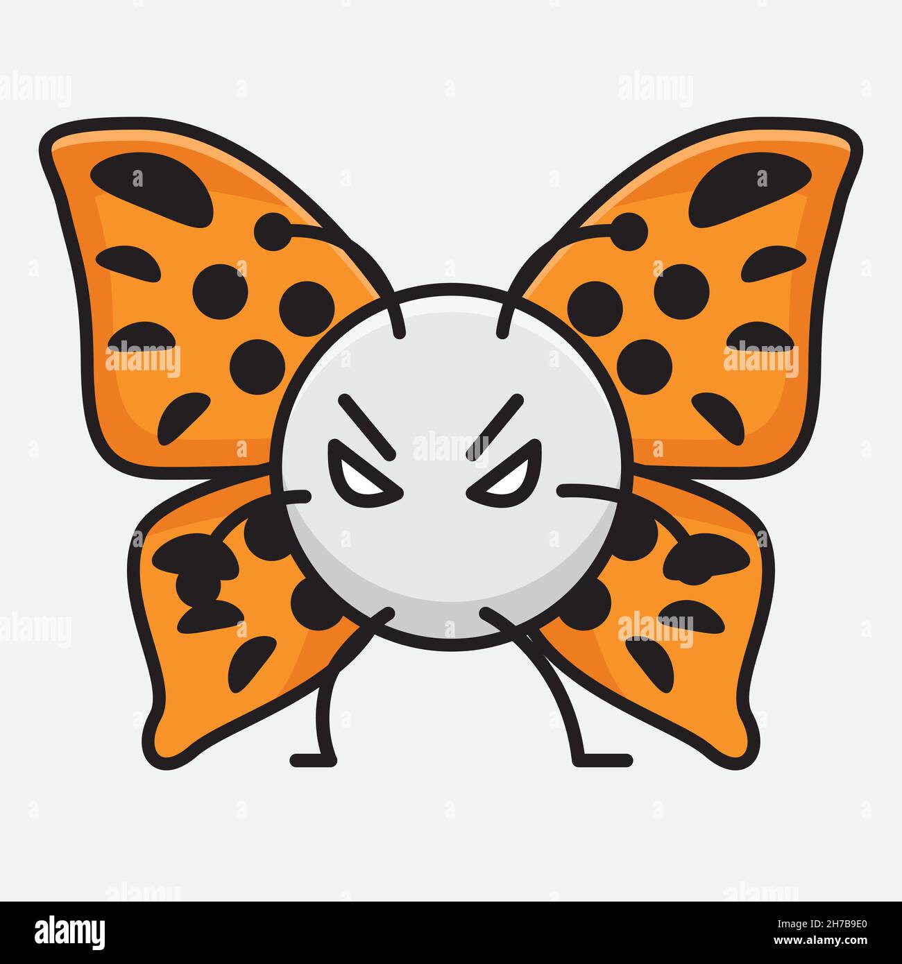Vector Illustration of Butterfly Character with cute face, simple hands ...