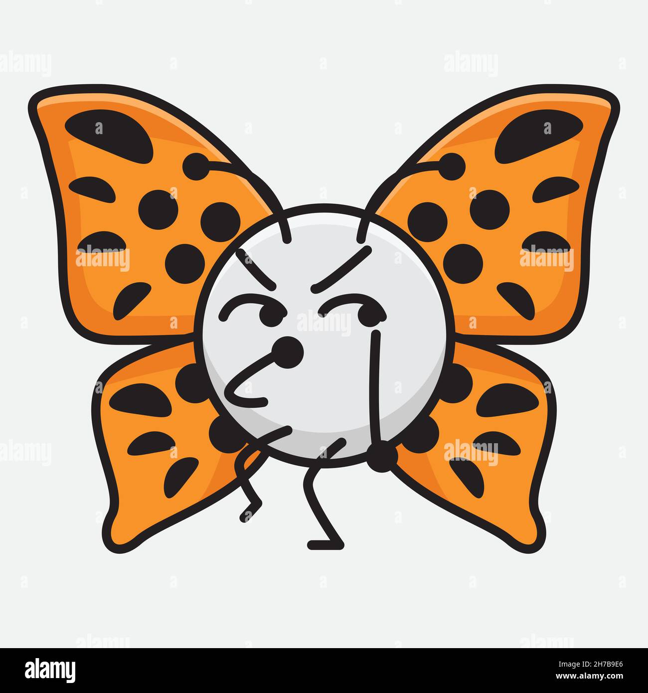 Vector Illustration of Butterfly Character with cute face, simple hands ...