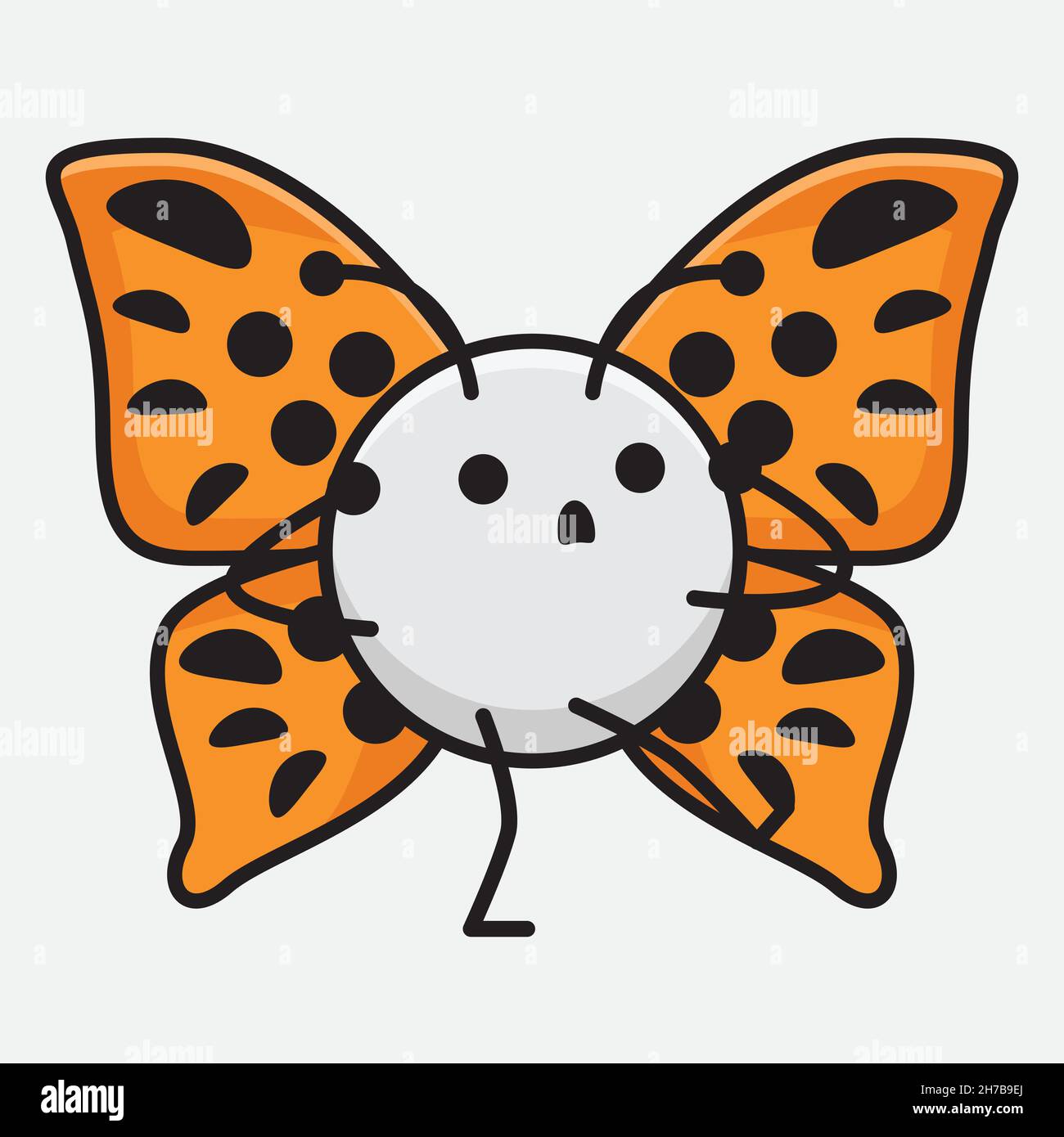 Vector Illustration of Butterfly Character with cute face, simple hands ...