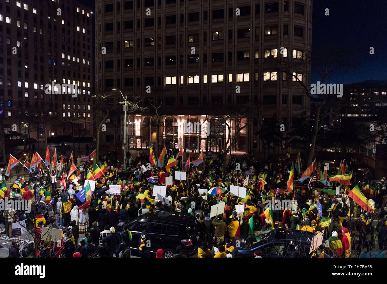 Seattle, USA. 21st Nov, 2021. Around a thousand protestors flooding 3rd ...