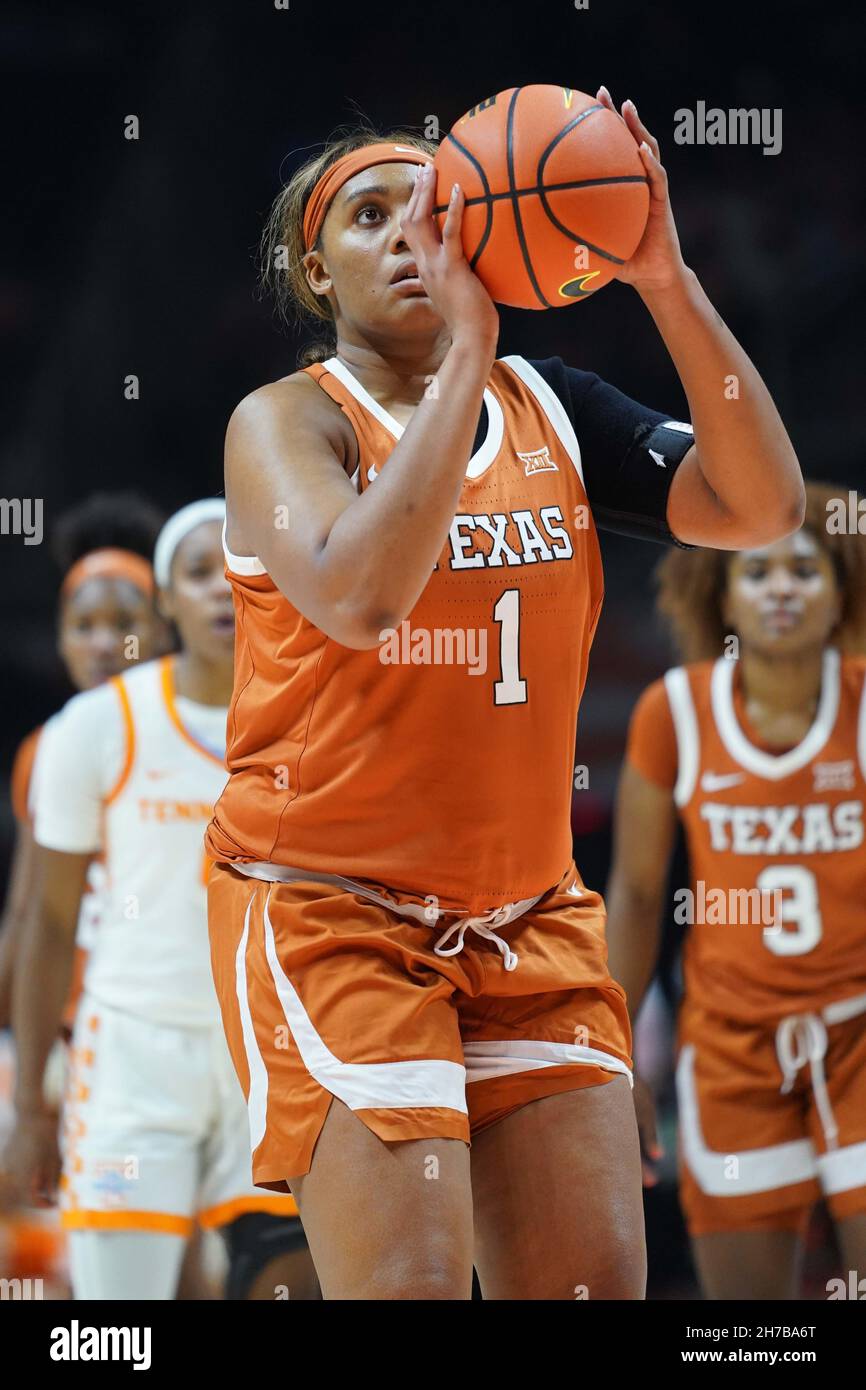 November 21, 2021: Lauren Ebo #1 of the Texas Longhorns shoots a free ...