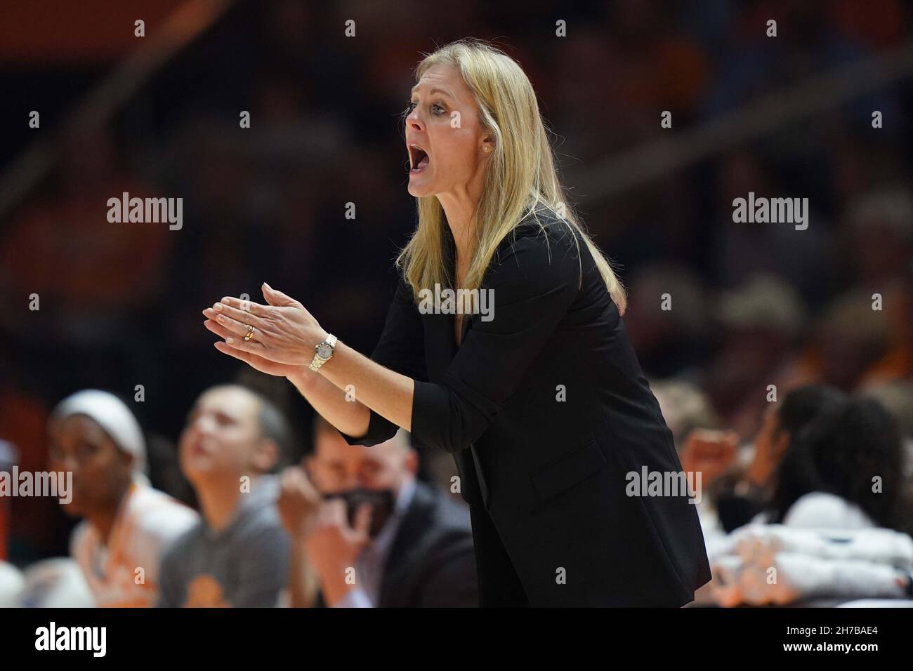 November 21, 2021: head coach Kelly Harper of the Tennessee Lady Vols ...