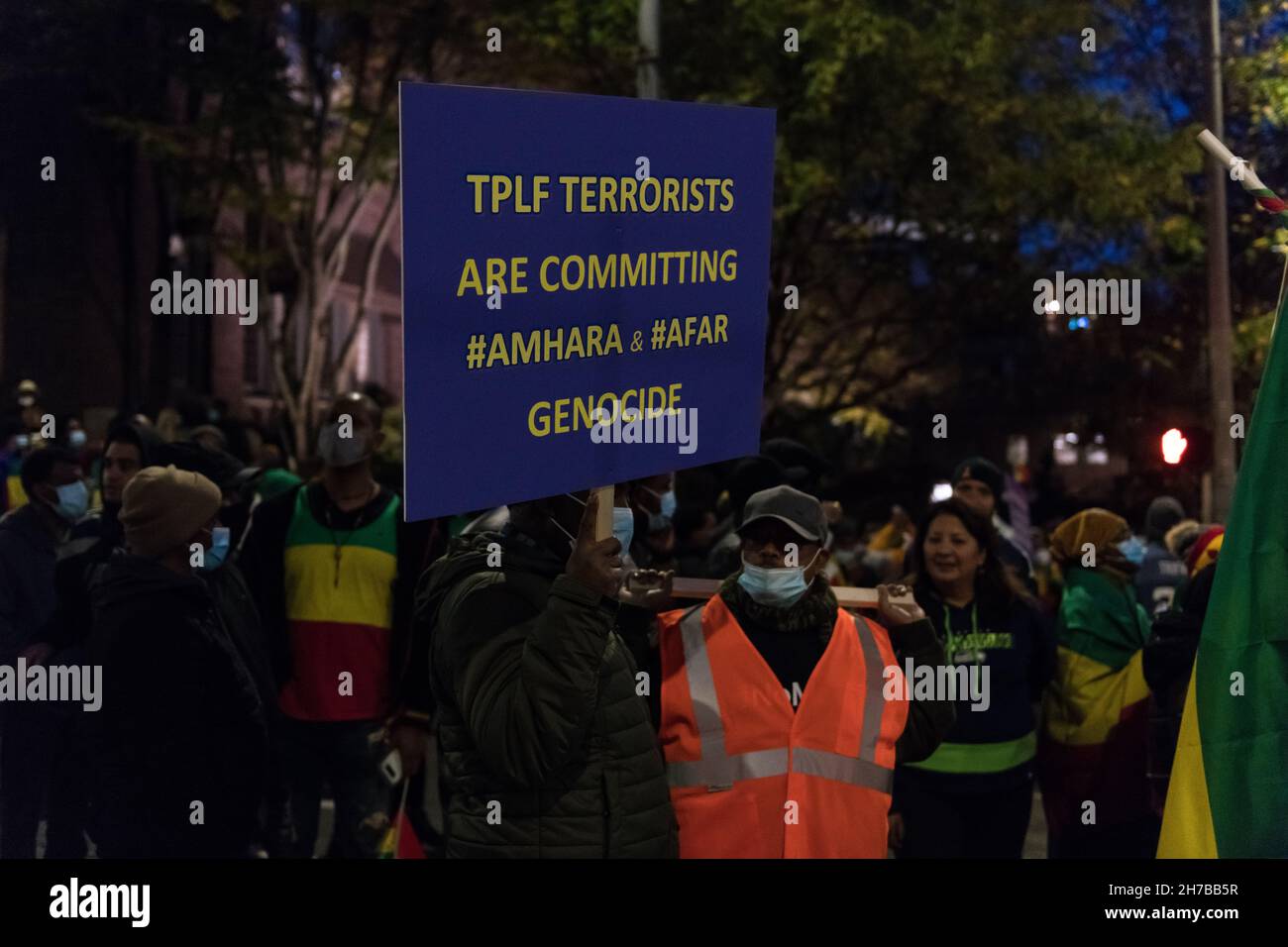 Seattle, USA. 21st Nov, 2021. Around a thousand protestors flooding 3rd ...