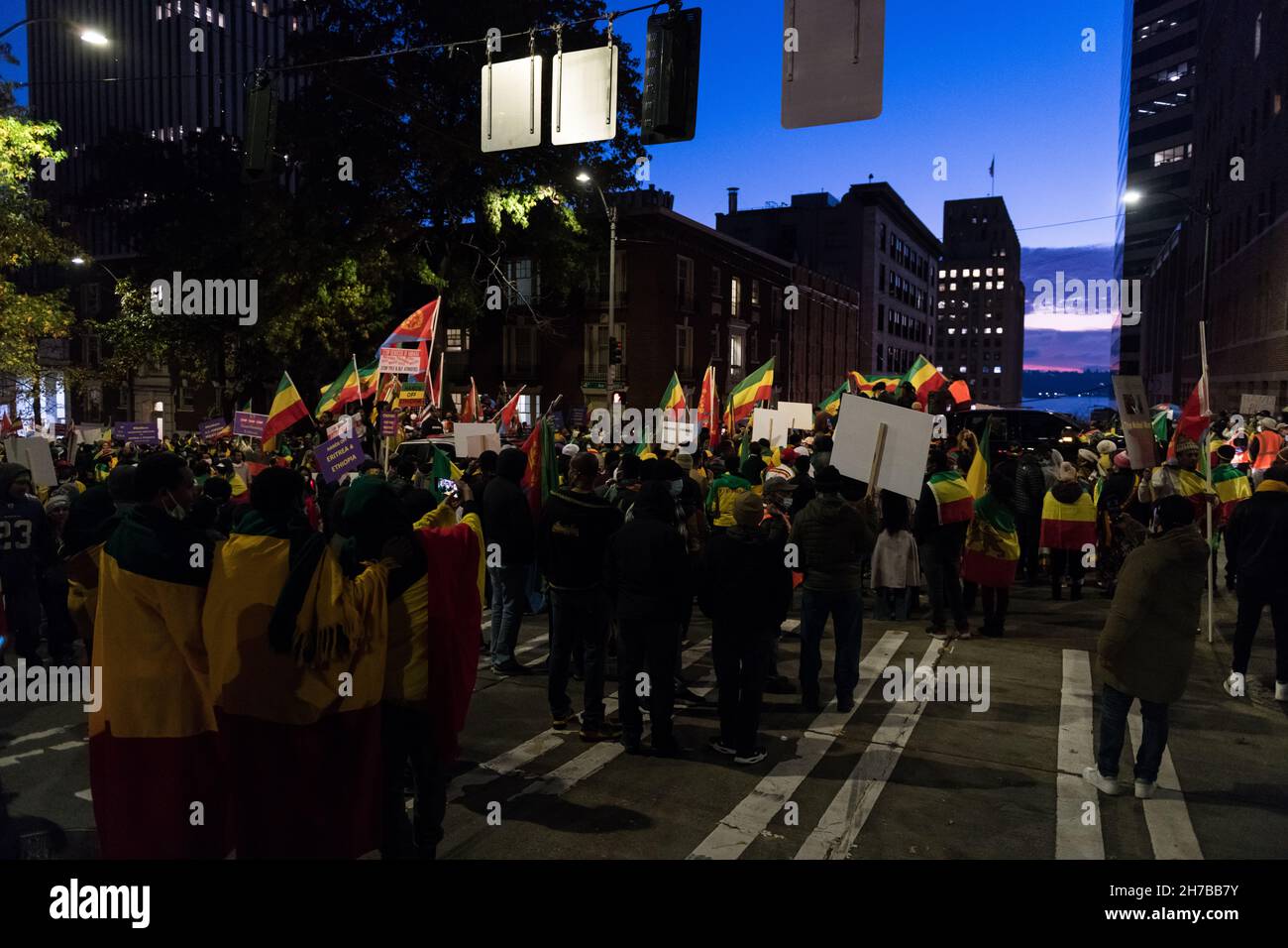 Seattle, USA. 21st Nov, 2021. Around a thousand protestors flooding 3rd ...