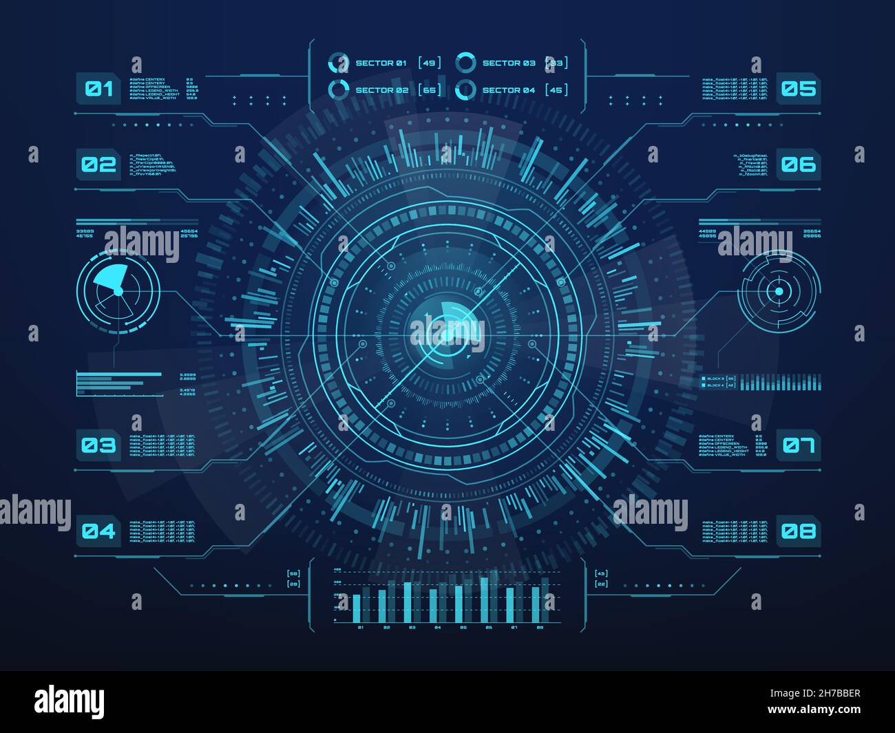 Futuristic infographics of HUD ui interface, vector visual business ...