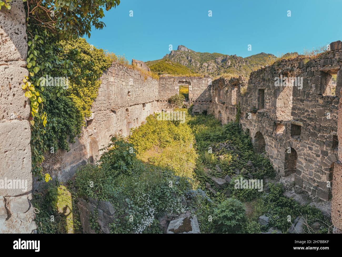 Ruins of a monastery or fortress buildings of Akhtala (10th century) in ...