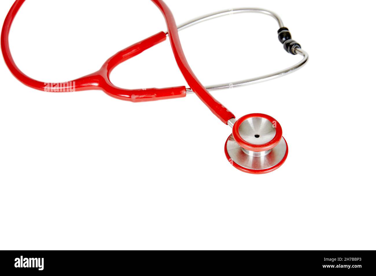 A red stethoscope isolated on white Stock Photo - Alamy