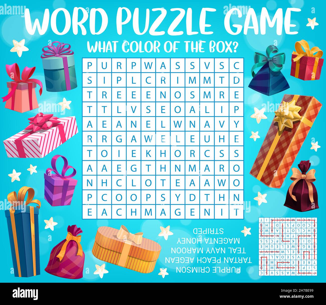 Christmas and birthday gifts, word search puzzle or game worksheet for ...