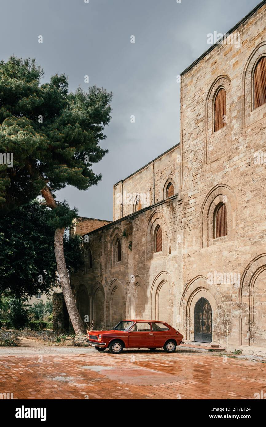 Vintage car parked in Palermo city, Sicily, Italy Stock Photo - Alamy