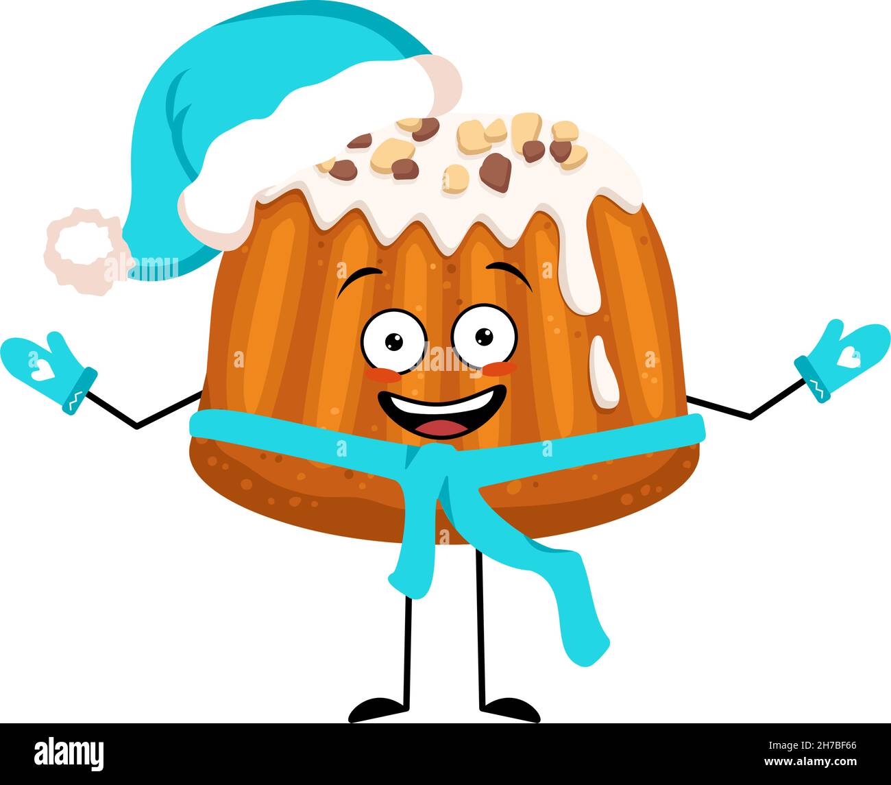 Cute glazed muffin with nut sprinkles character with crying and tears ...
