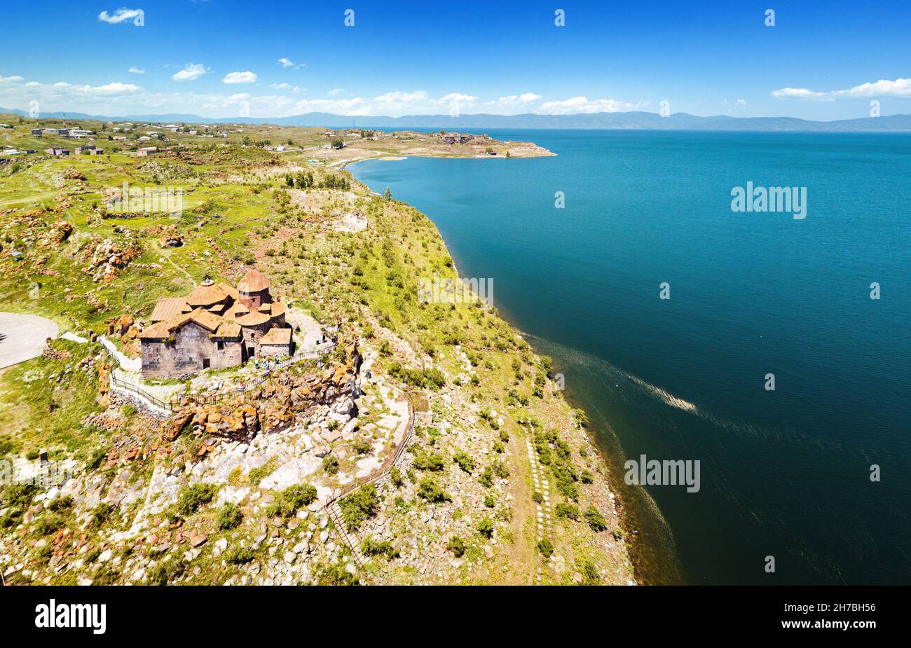 Aerial copter view of the famous ancient monastery of Hayravank in ...